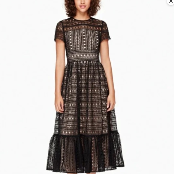 kate spade | Dresses | Kate Spade Live Colorfully Lace Midi Maxi Dress ...